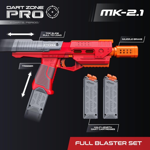 DART ZONE Pro-Series MK-2.1 Foam Dart Blaster – 150 FPS Foam Dart Gun ...