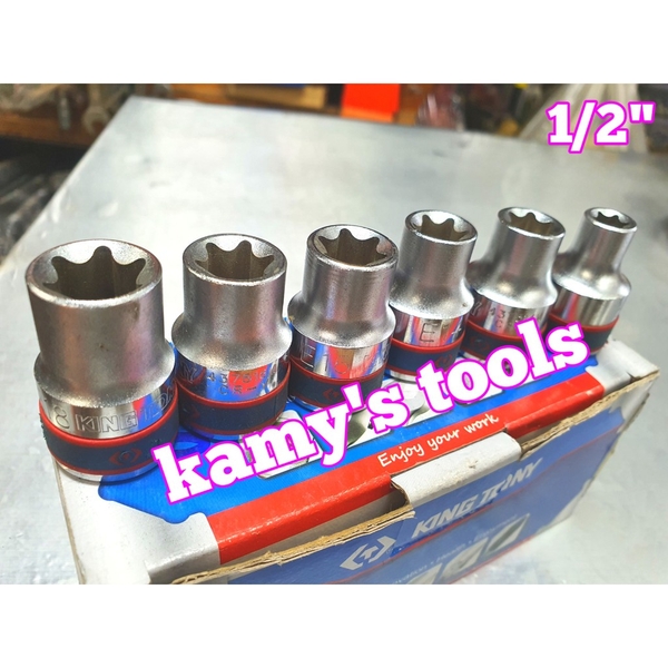 Đầu tuýp E Kingtony 1/2 inch E8 E10 E12 E14 E16 E18 E20 E22 E24 437508M 437510M 437512M 437514M ...