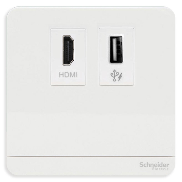 Bộ ổ cắm HDMI & USB dữ liệu Schneider AvatarOn E8332HDUSB_WE_G19 KPmall