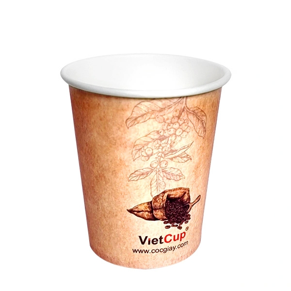 Cốc giấy 8oz kèm nắp - Chữ - Tô giấy