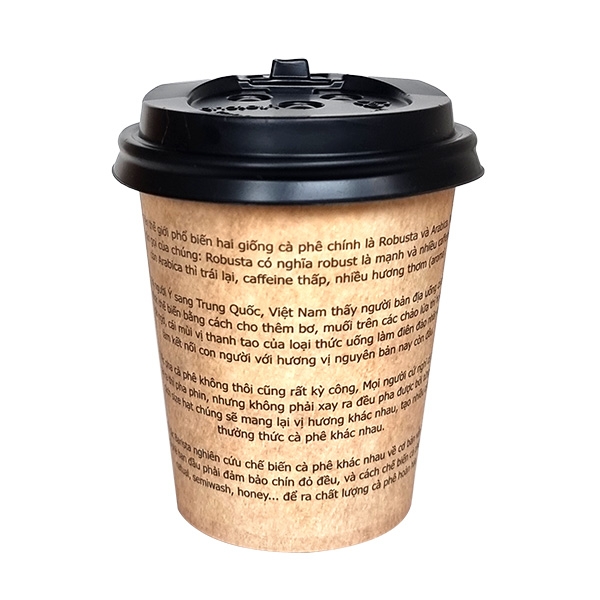 Cốc giấy 8oz kèm nắp - Chữ - Tô giấy