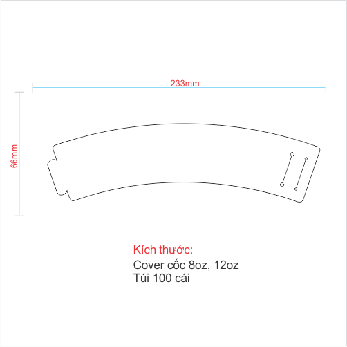 Cover cốc giấy 8oz, 12oz - Biển - Tô giấy