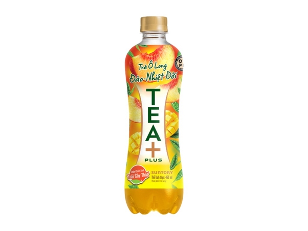 Trà Olong Đào Tea+ 450ml - Chai Nhà Tôi Mart