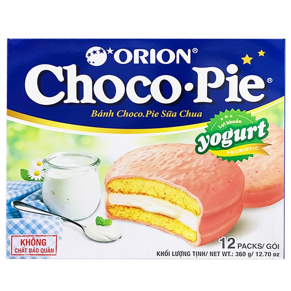 Gâteau LOTTE Choco Pie Yogurt 360g / Bánh Chocopie Sữa Chua 360g - HK FOOD