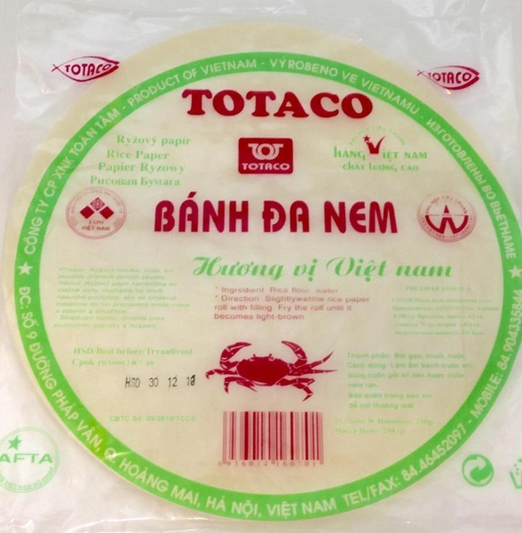 Feuille de riz ( nem) Totaco 250g / Bánh Đa Nem Totaco 250g - HK FOOD