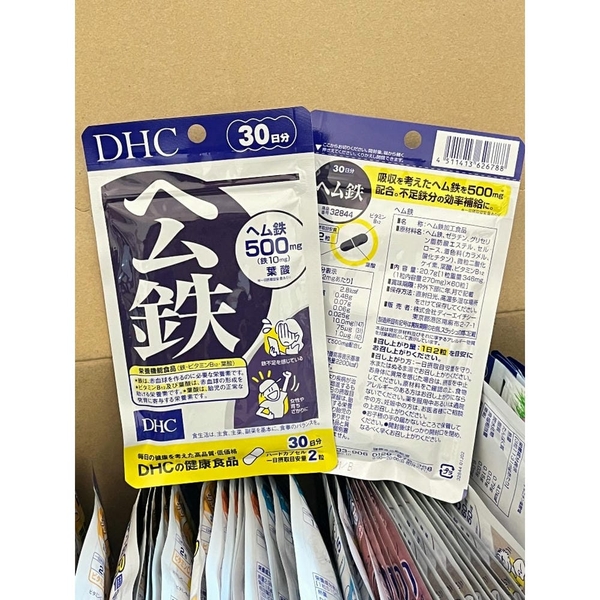 Viên Uống Sắt DHC Heme Iron Nhật Bản 30 ngày dùng 60 viên Bổ Sung Sắt ...