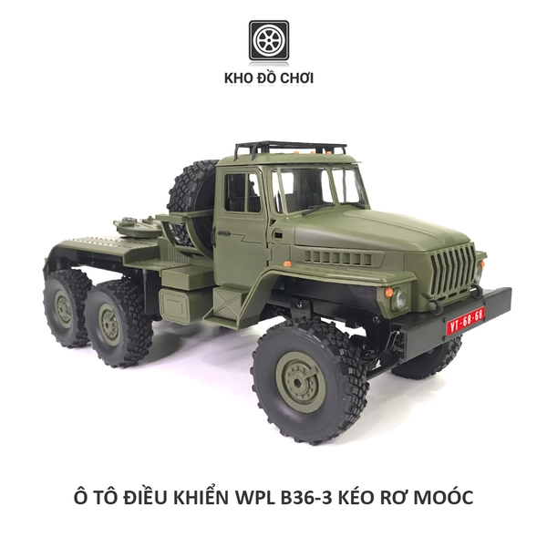 Ô tô điều khiển WPL B36-3 Ural Truck 6x6 kéo Semi Rơ moóc tỉ lệ 1:16 - RTR [TẶNG BIỂN + STICKER ...