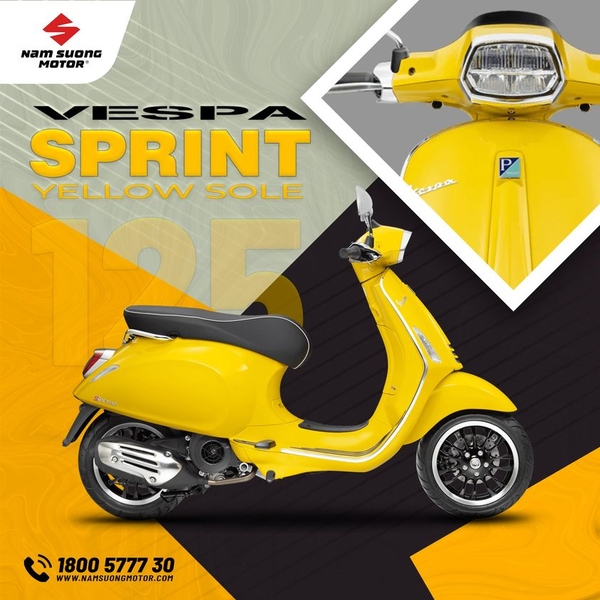 TƯƠI MỚI TỪ PHONG CÁCH LÀ VESPA SPRINT 125 YELLOW SOLE | Nam Sương Motor