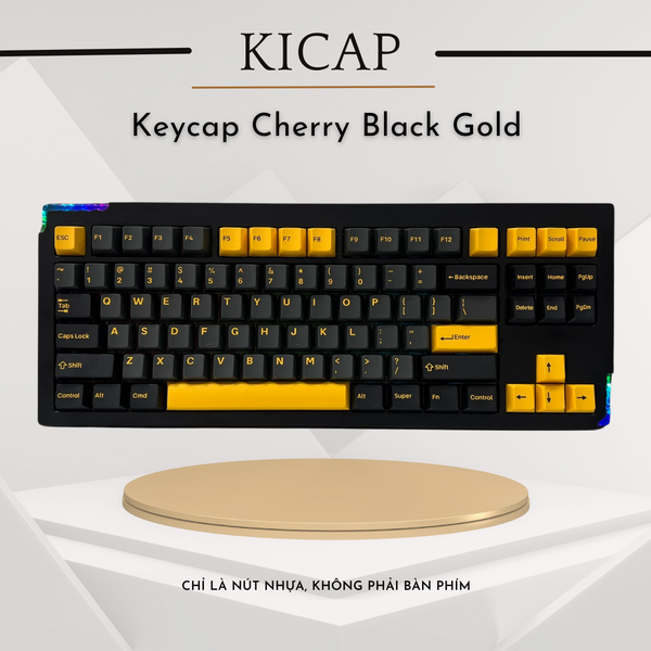 Bộ keycap Cherry PBT Black Gold | Kicap