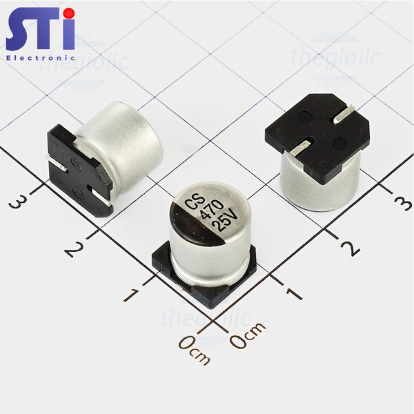 Tụ Nhôm SMD 470uF/25V 10x10 mm | STI ELECTRONIC