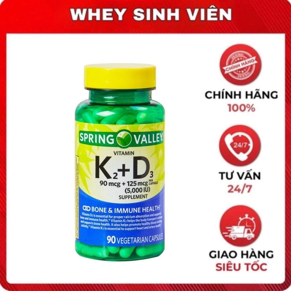 Spring Valley Vitamin K2 D3 (90 viên) | wheysinhvien