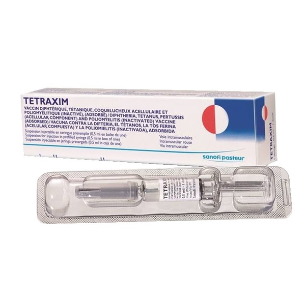 Vaccine TETRAXIM phòng bệnh Bạch hầu - Ho gà - Uốn ván - Bại liệt