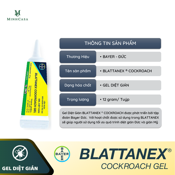 Gel diệt gián Blattanex Cockroach Bayer