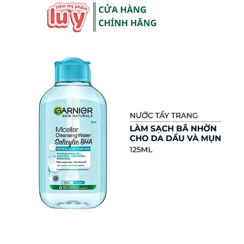 Nước Tẩy Trang Garnier Mini 125ML Pháp - Xanh Dương Da Dầu Mụn | LU.Y Store
