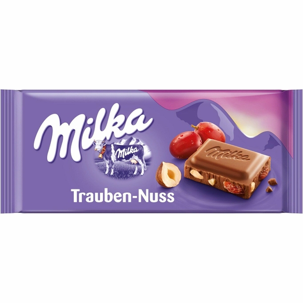SOCOLA MILKA - CHOCOLATE WITH RAISINS & NUTS 100G Daddy Mart