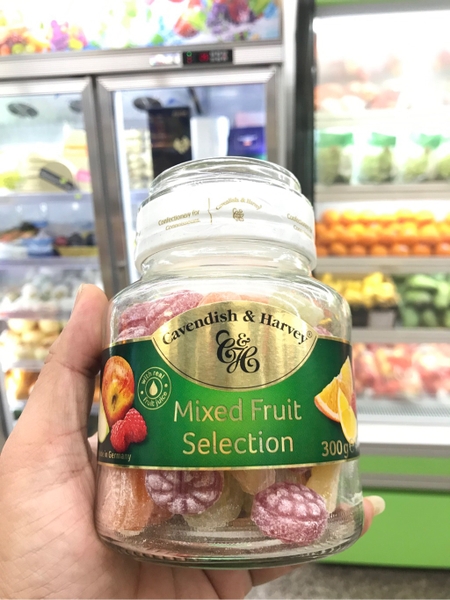 Kẹo Cavendish & Harvey Hủ Thủy Tinh Mixed Fruit Selection 300g Daddy Mart