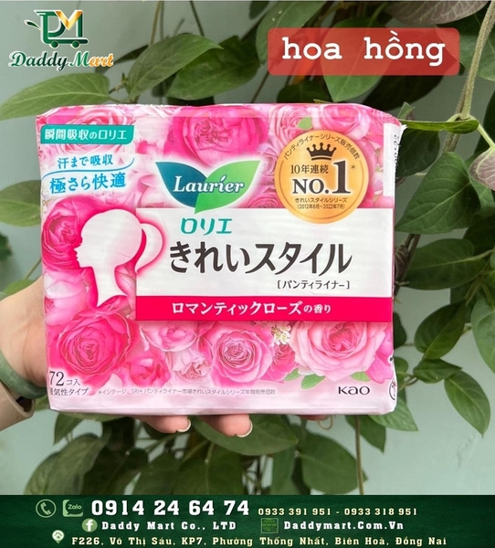 BVS LAURIER HÀNG NGÀY 1mm (72 Miếng) hoa hồng Daddy Mart