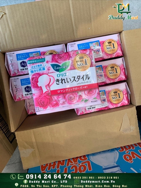 BVS LAURIER HÀNG NGÀY 1mm (72 Miếng) hoa hồng Daddy Mart