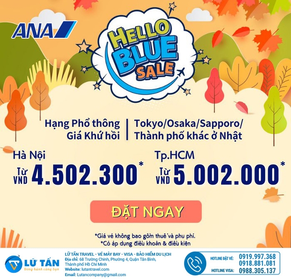 HELLO BLUE SALE - BAY NHẬT BẢN CÙNG ALL NIPPON AIR