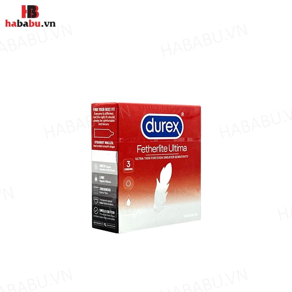 Bao cao su Durex Fetherlite Ultima hộp 3 chiếc siêu mỏng chính hãng