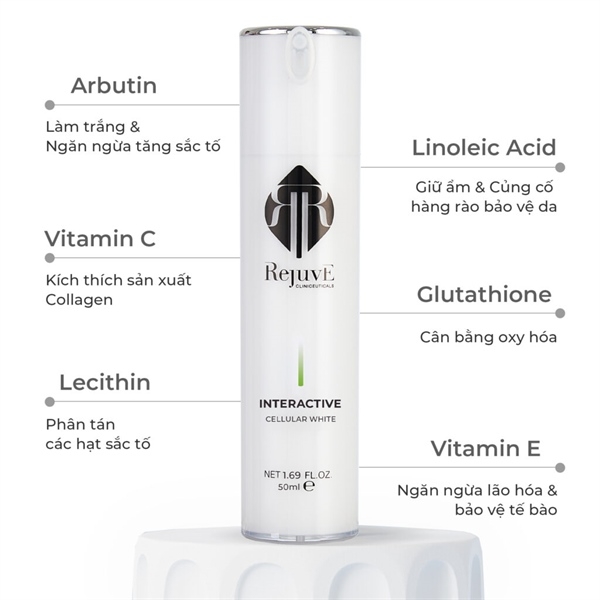 Tinh chất Rejuve Interactive Cellular White ức chế sắc tố da, dưỡng ...