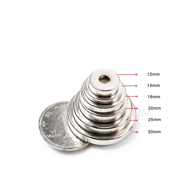 Nam Châm Tròn Có Lỗ Phi 12, 15, 18, 20, 25, 30mm