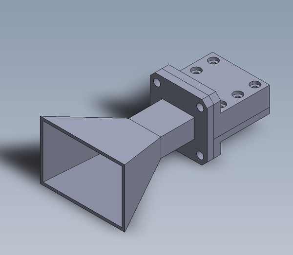WR62 Standard Gain Waveguide Horn Antenna, 12 GHz to 18 GHz, 15dbi