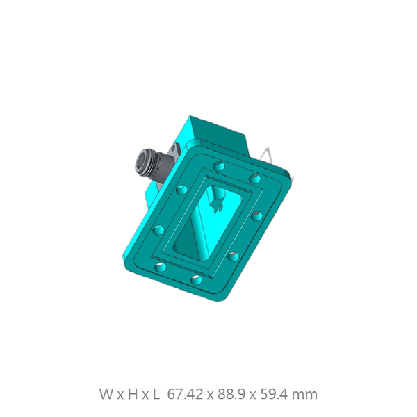 WR187 Waveguide Coaxial Adapter, 3.95GHz to 5.85GHz, PDR Flange