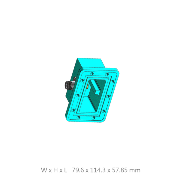 WR284 Waveguide Coaxial Adapter, PDR Flange, 2.6 to 3.9 GHz, N-Female
