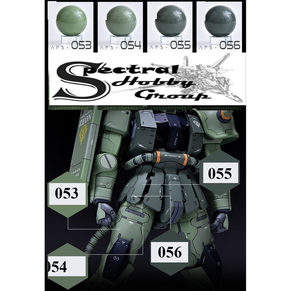 Sơn mô hình Anchoret 053 - 060 Zeon Zaku Color Red / Pink / Green ...