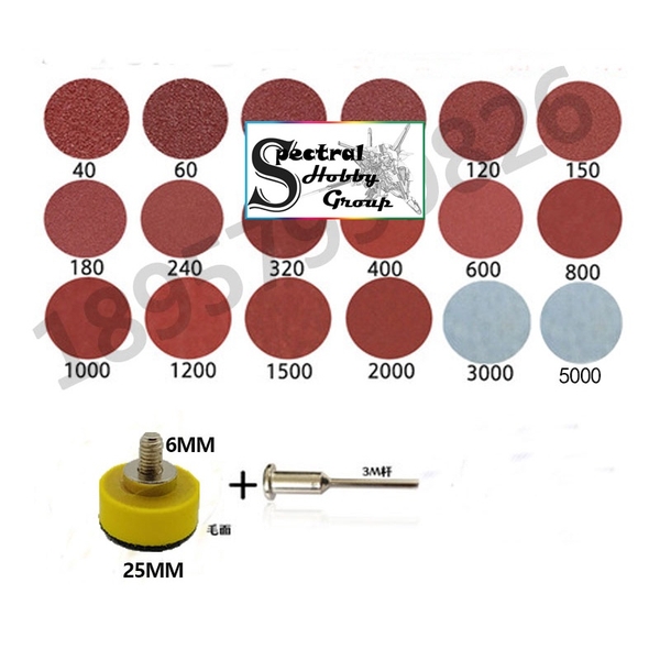 Giấy nhám, xốp, đầu dính đánh bóng 25mm gắn máy mài mini sandpaper disc ...
