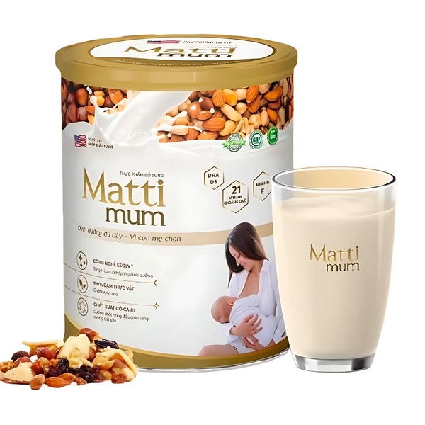 Sữa hạt lợi sữa Matti Mum lon 650g
