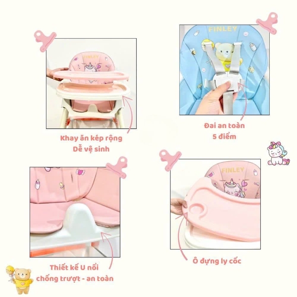 Ghế ăn dặm gấp gọn FINLEY Lucas
