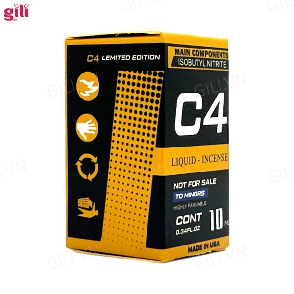 Nước ngửi Popper C4 vàng tăng kích thích chai 10ml chính hãng