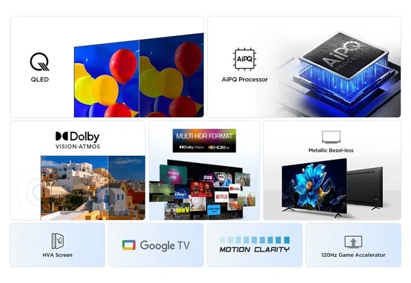 Google Tivi QLED TCL 4K 55 inch 55P7K