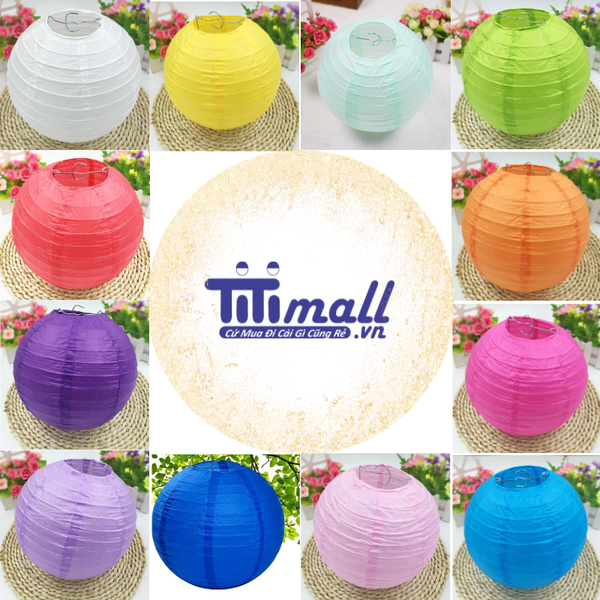 Lồng Đèn Giấy Tròn Nhật Bản - 40cm - Tím Titimall.vn