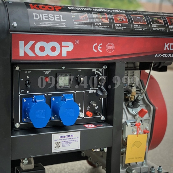 Máy Phát Điện Chạy Dầu 8KVA Koop KDF11000XE Có Đề