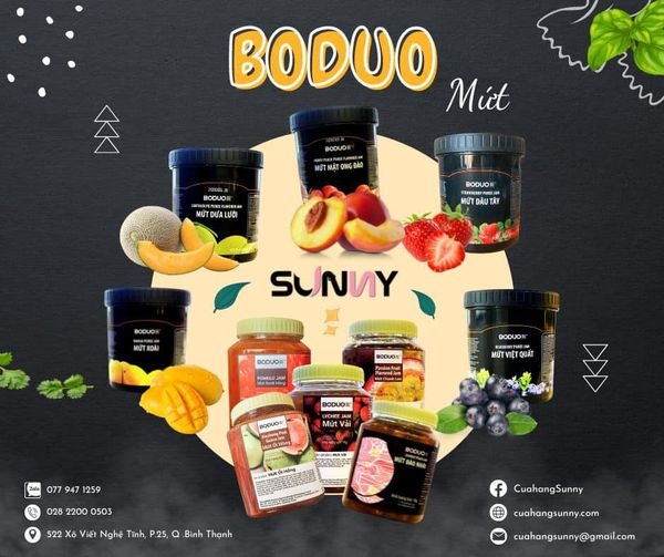 MỨT BODOU - DÂU ( 1KG3 ) Nguyên Liệu Pha Chế & Làm Bánh Sunny