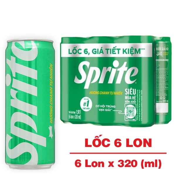 Nước ngọt Sprite 320ml (Hương chanh)