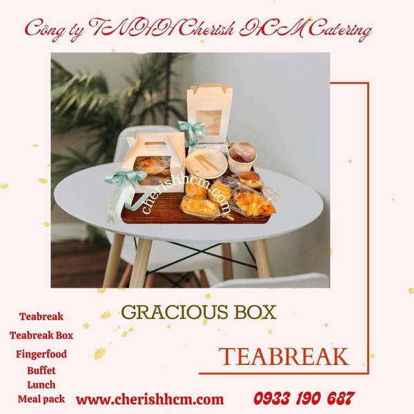 Teabreak Box Gracious - 3 bánh mặn 2 bánh ngọt 1 trái cây