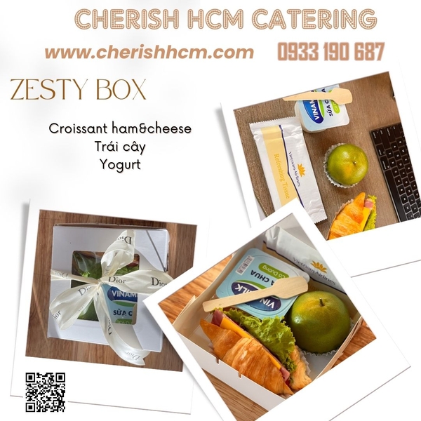 Zesty Box: 1 bánh mặn, 1 trái cây, 1 tráng miệng