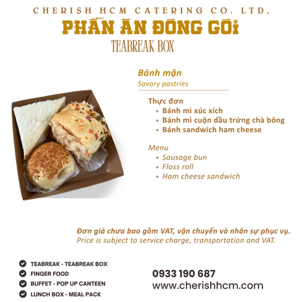Teabreak Box - Outgoing 3 bánh mặn/ Savory pastries