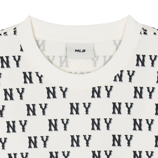 Áo Thun MLB Mono Front Pattern NY Cream 3ATSM0843-50CRS