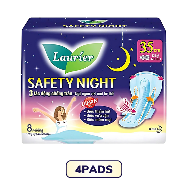 Laurier Safety Night Super Safe Wings 35cm - 4PADS/ 8PADS | BLUETHUNDER ...