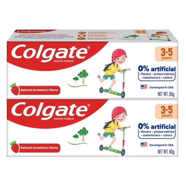 Colgate Toothpaste Natural Strawberry Flavour For Kids (3-5 Years) 80g ...