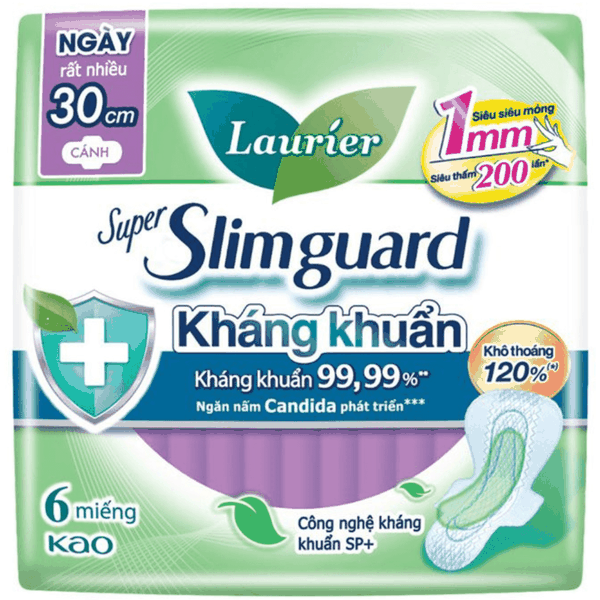 Laurier Anti-Bacteria Super Slimguard 1mm and 30cm (6 pads ...