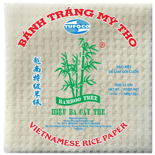 Bamboo Tree Rice Paper Square 340g - 22cm (Bánh Tráng Hiệu Ba Cây Tre ...