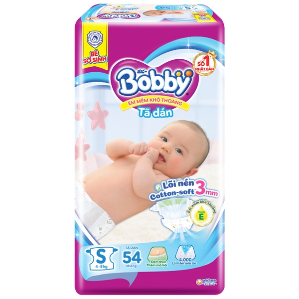 Bobby Soft And Dry Tape Diapers S54 (4-8kg) | BLUETHUNDER JOINT STOCK ...