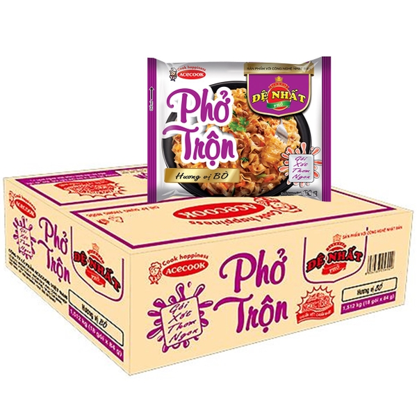 Acecook - De Nhat Instant Rice Noodles Mix Beef Flavour Pack 84gr ...