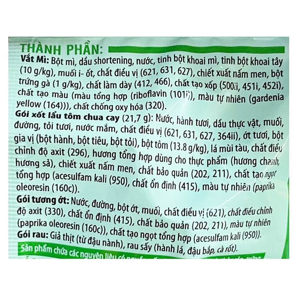 Cung Dinh Instant Noodles Spicy Sour Shrimp Pack 80g | BLUETHUNDER ...